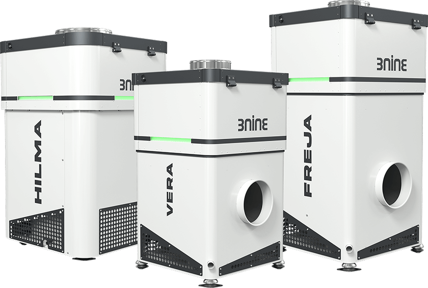 Oil mist eliminators from 3nine efficiently clean the air from the oil mist