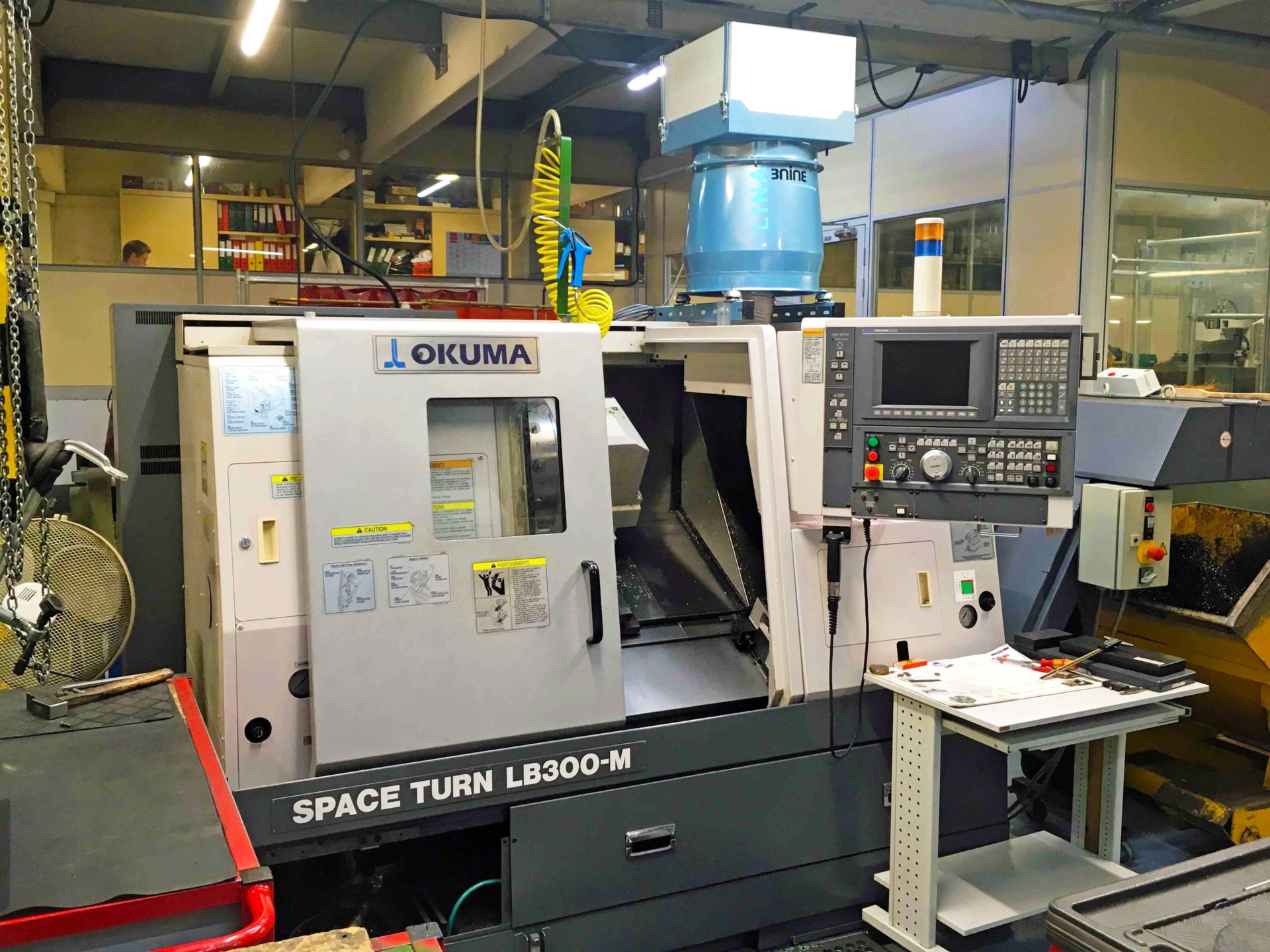 The 3nine oil mist eliminator Lina 500 installed on an Okuma Space Turn ...